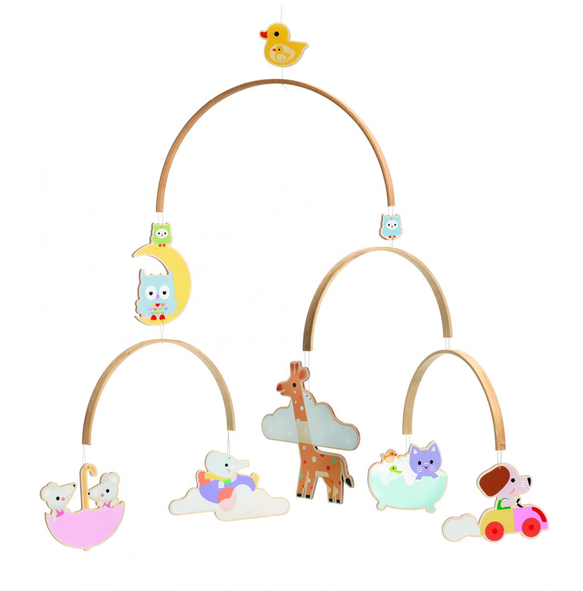 DJECO Mobile en bois bébés animaux - Mobile musical - Éveil et jeux ...
