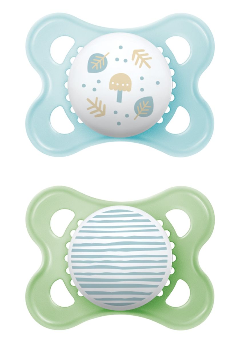 MAM Original silicone soothers 0-6 months blue/green - Pacifiers ...