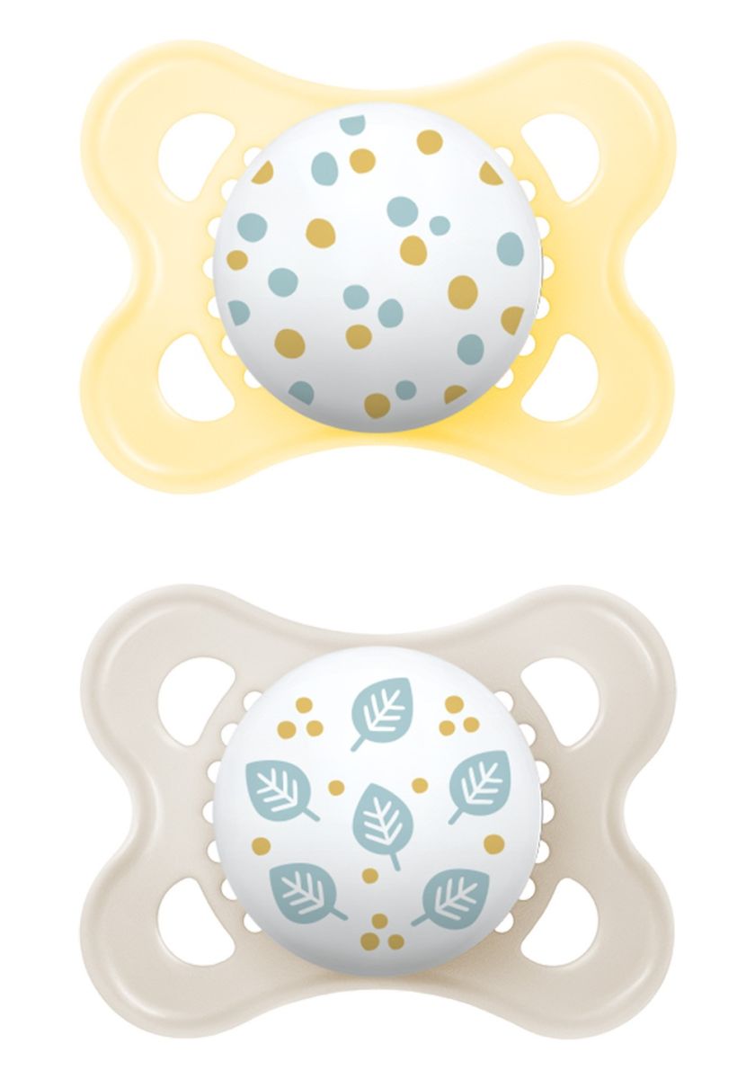 MAM Original silicone soothers 0-6 months grey/yellow - Pacifiers ...