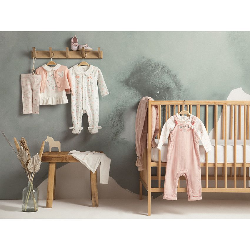 Orchestra Long pink overalls for baby girl Rose - 3 months - Jumpsuit ...