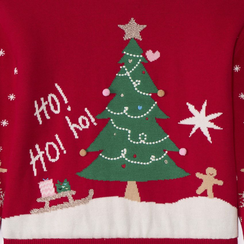 Orchestra Girl's sherpa-lined knitted Christmas jumper Red - 14 years ...