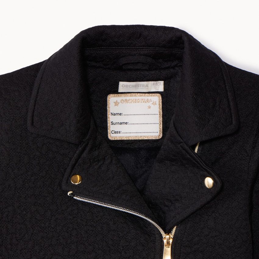 Orchestra Girl's leopard perfecto quilted fleece jacket Black - 3 years ...