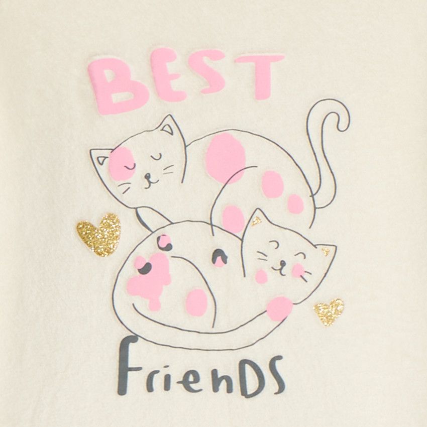 Orchestra Girl's 2-piece sherpa cat pyjama set Ecru - 5 years - Pyjamas ...