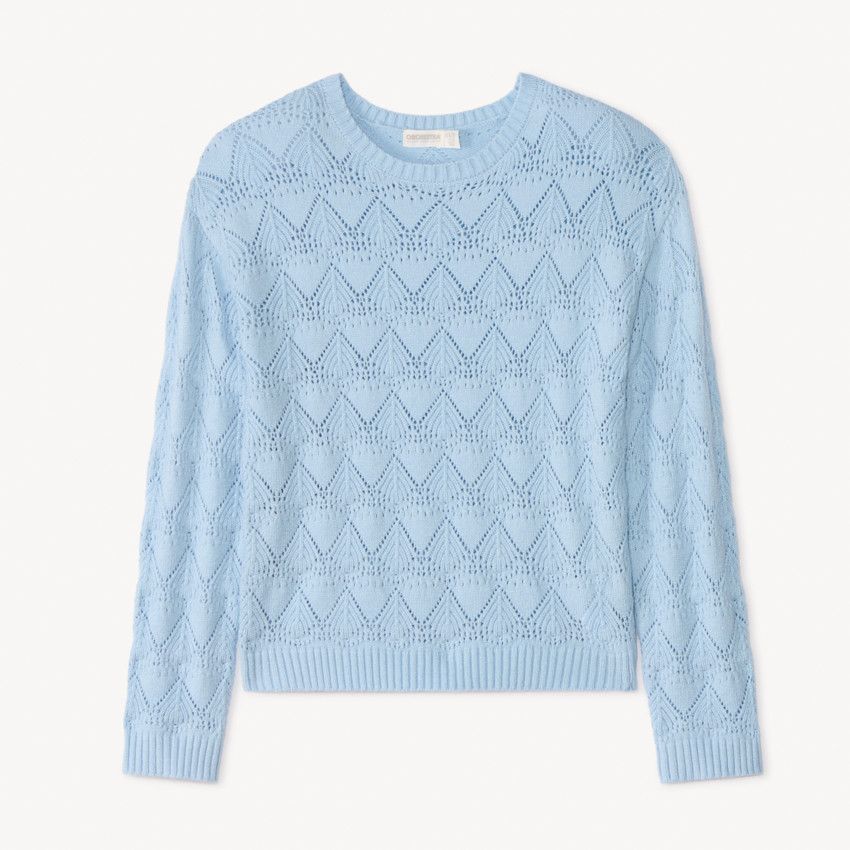 Orchestra Oversized openwork knit jumper for girls Blue - 8 years old ...