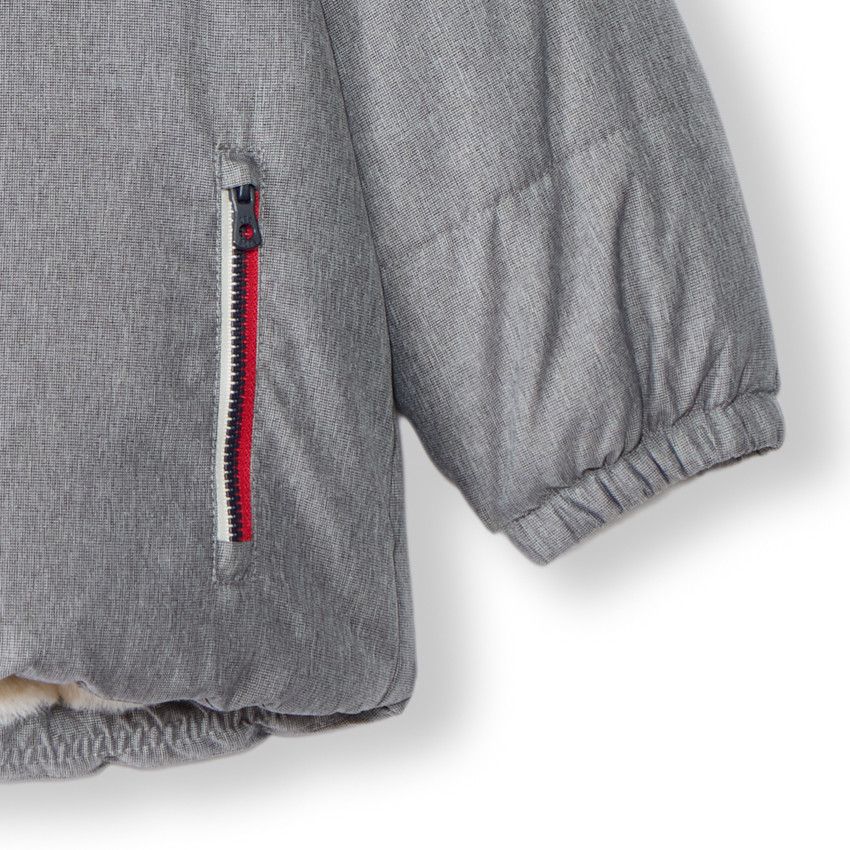 Orchestra Baby boy sherpa-lined hooded jacket Grey - 12 months - Jacket ...