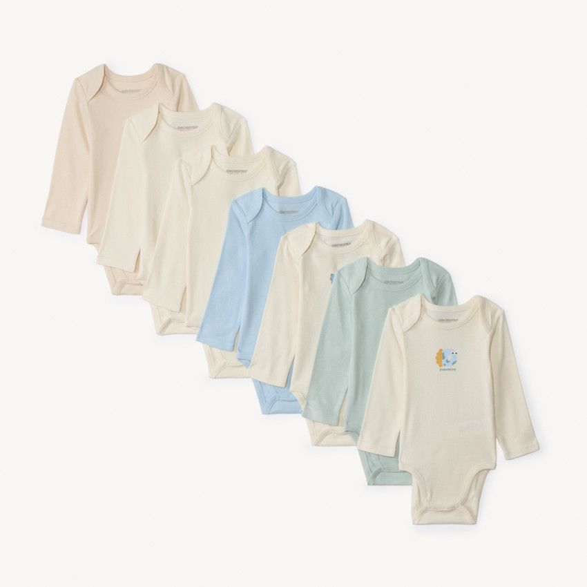 Orchestra Lot de 7 bodies manches longues semainier pour bébé garçon ...
