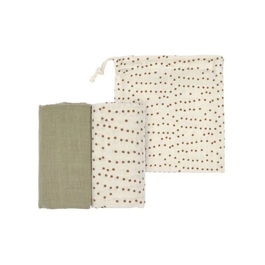 LASSIG Set of 2 diapers 60x60cm Caramel caramel - Bath and hygiene ...