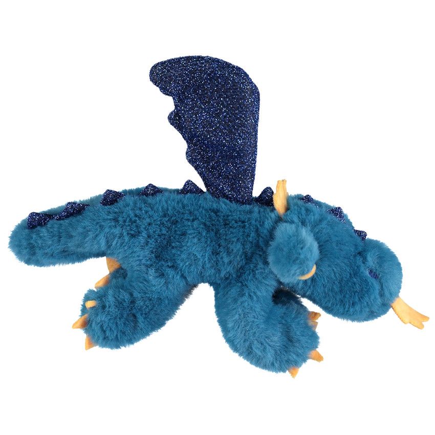 PREMAMAN Doudou dragon en peluche pailleté Bleu - Doudou et peluche ...
