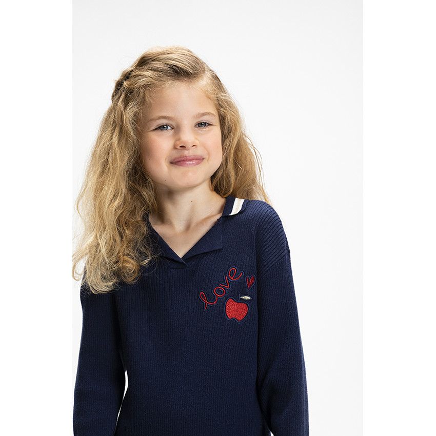 Orchestra Long sleeve ribbed knit dress for girls Ecru - 8 years ...