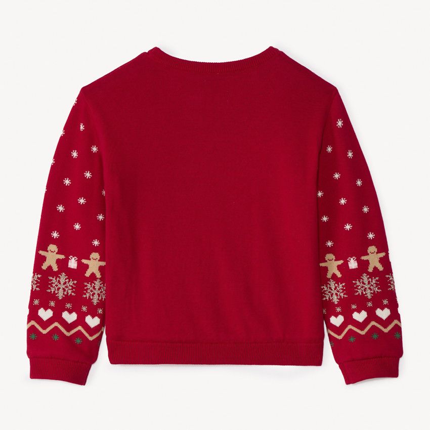 Orchestra Girl's sherpa-lined knitted Christmas jumper Red - 14 years ...