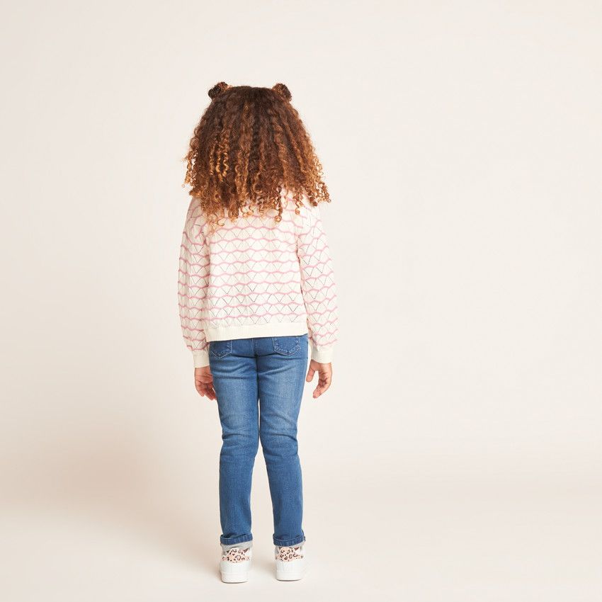 Orchestra Girl's openwork tank top + cardigan set Ecru - 10 years old ...