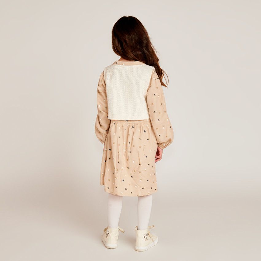 Orchestra Robe manches longues à pois 2 en 1 pour fille Beige - 8 ans ...