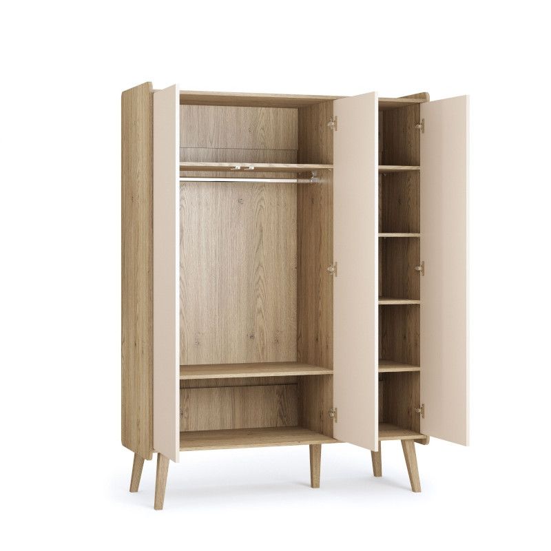 VOX Vintage Fresh 3-door wardrobe wood/white - Furniture - Sleep ...