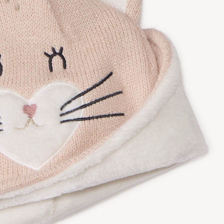 Orchestra Playful cat hat + snood set for baby girl Rose - 50 ...