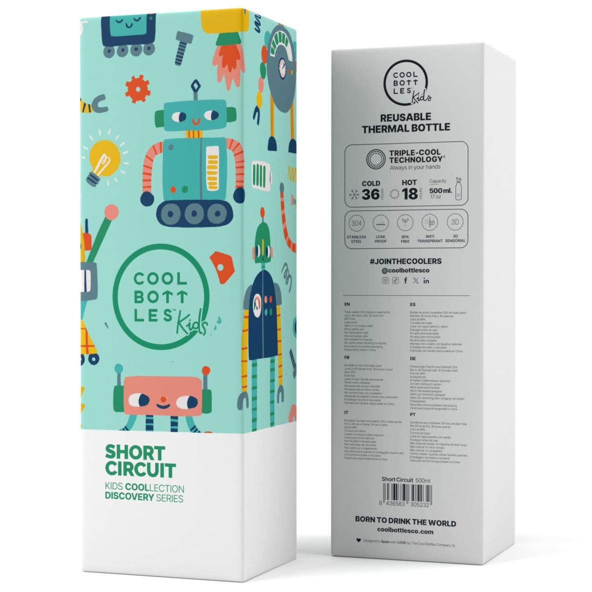 COOL BOTTLES The Kids Bottle 500ml insulated bottle short circuit ...