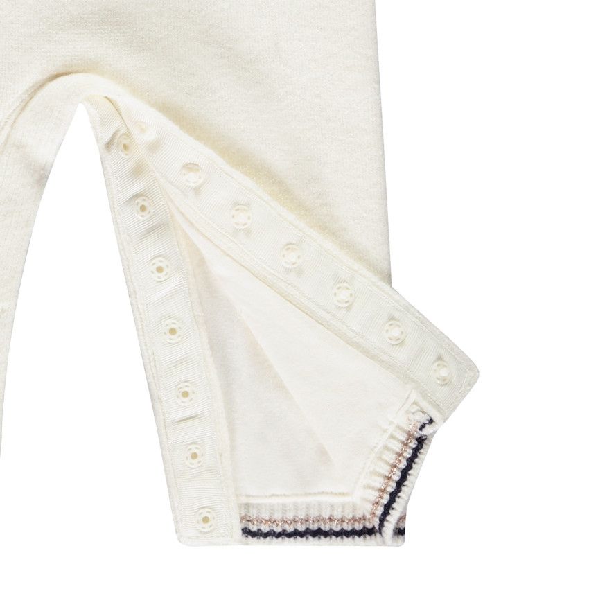 Orchestra Baby girl's long jacquard knitted jumpsuit Ecru - 1 month ...