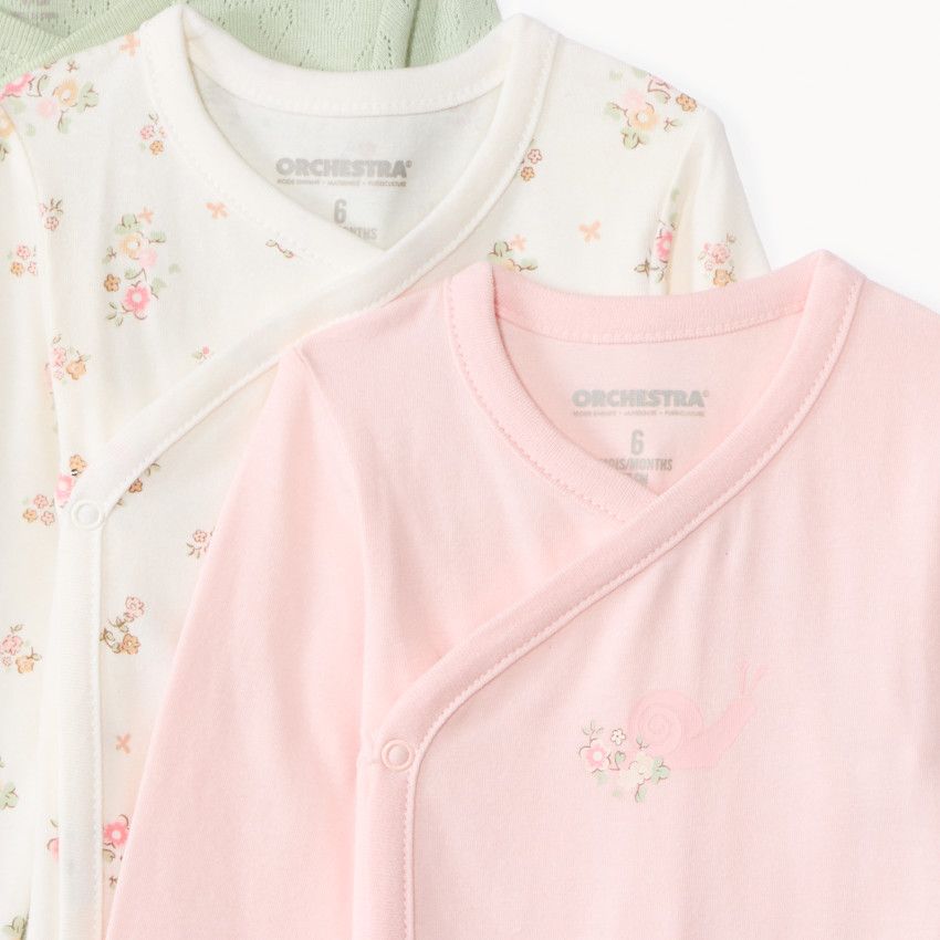 Orchestra Set of 7 fancy long-sleeved onesies for baby girls with ...