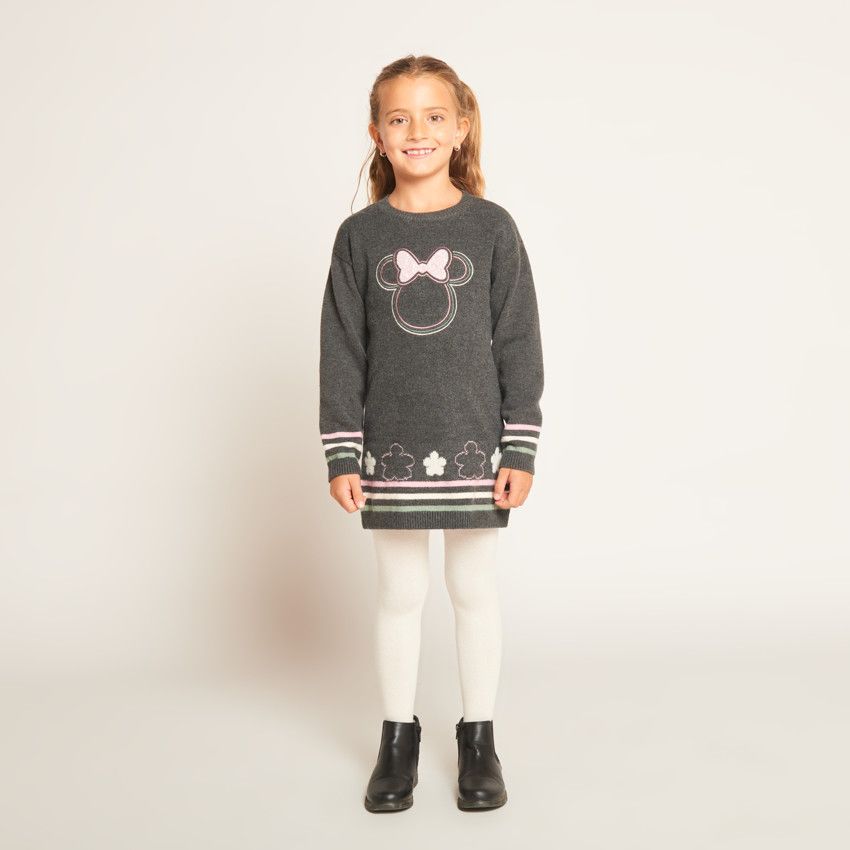 Orchestra Robe manches longues en tricot Minnie Disney pour fille Gris - 6 ans - Robe - Fille ...