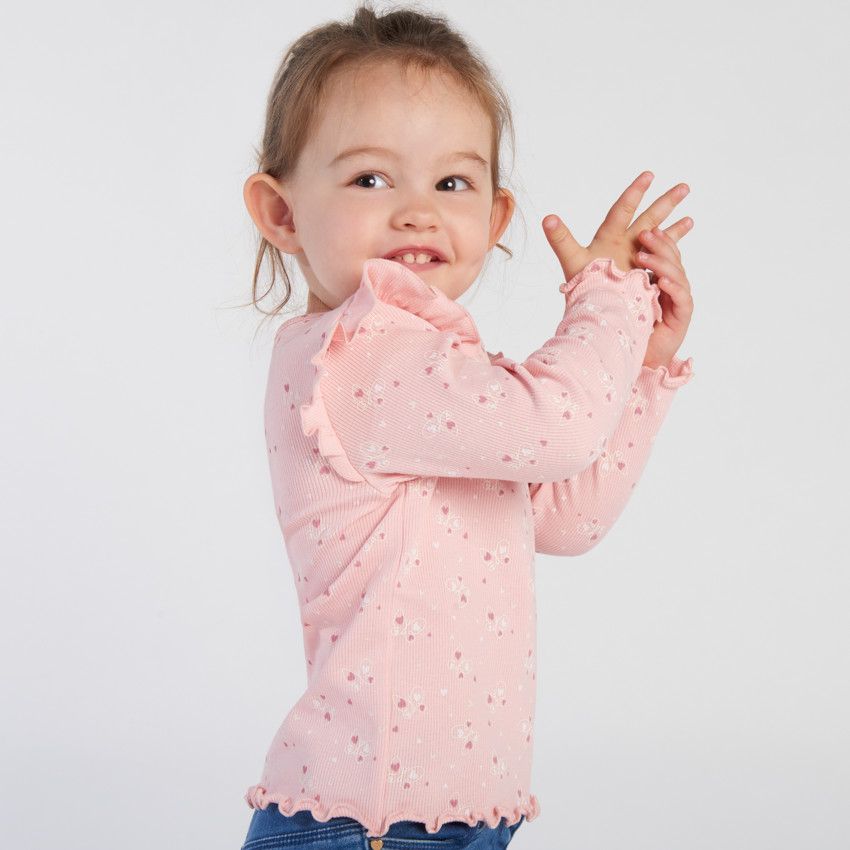 Orchestra Long-sleeved t-shirt with hearts and ruffles for baby girls ...