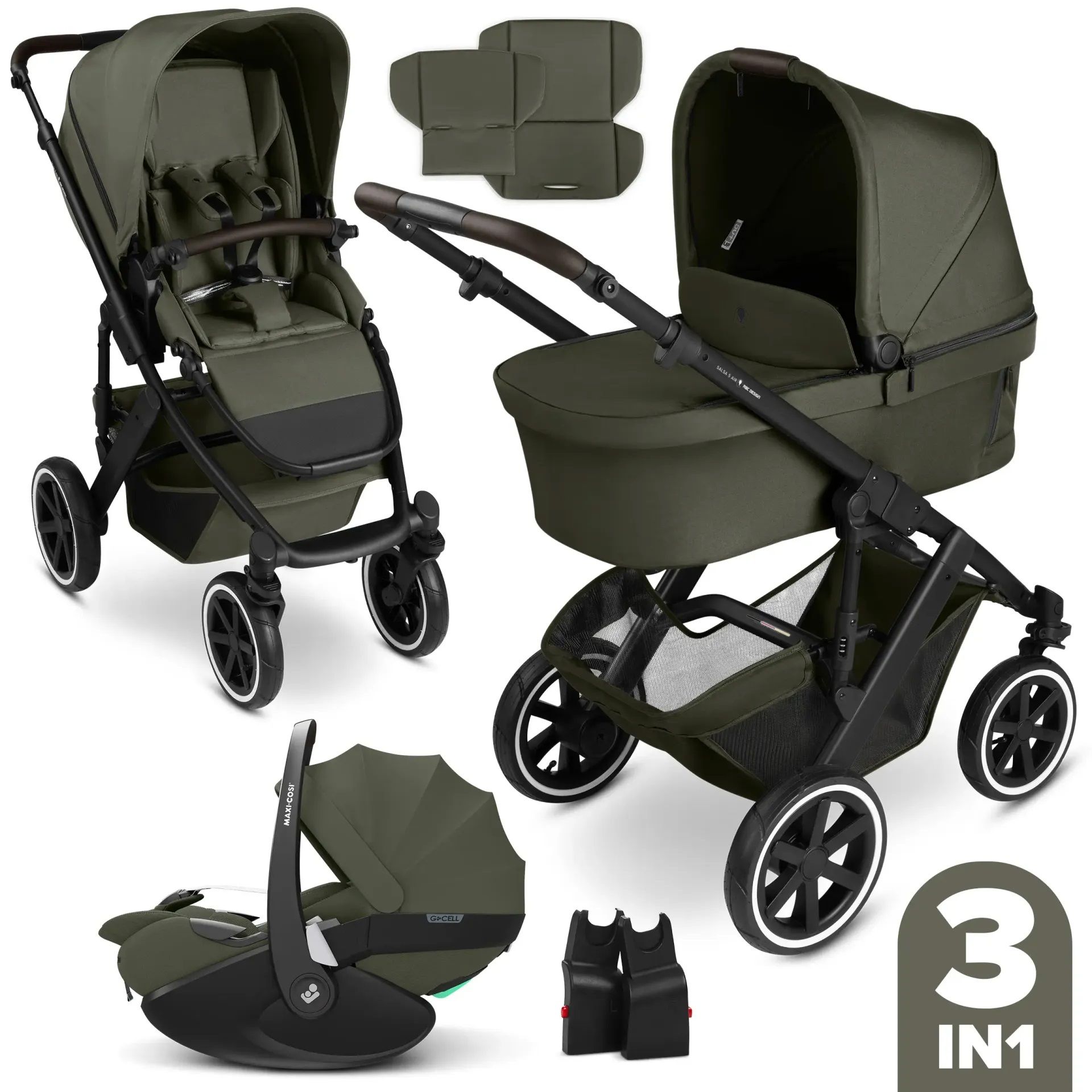 ABC DESIGN Poussette Salsa 5 Air avocado - Poussette trio et duo ...