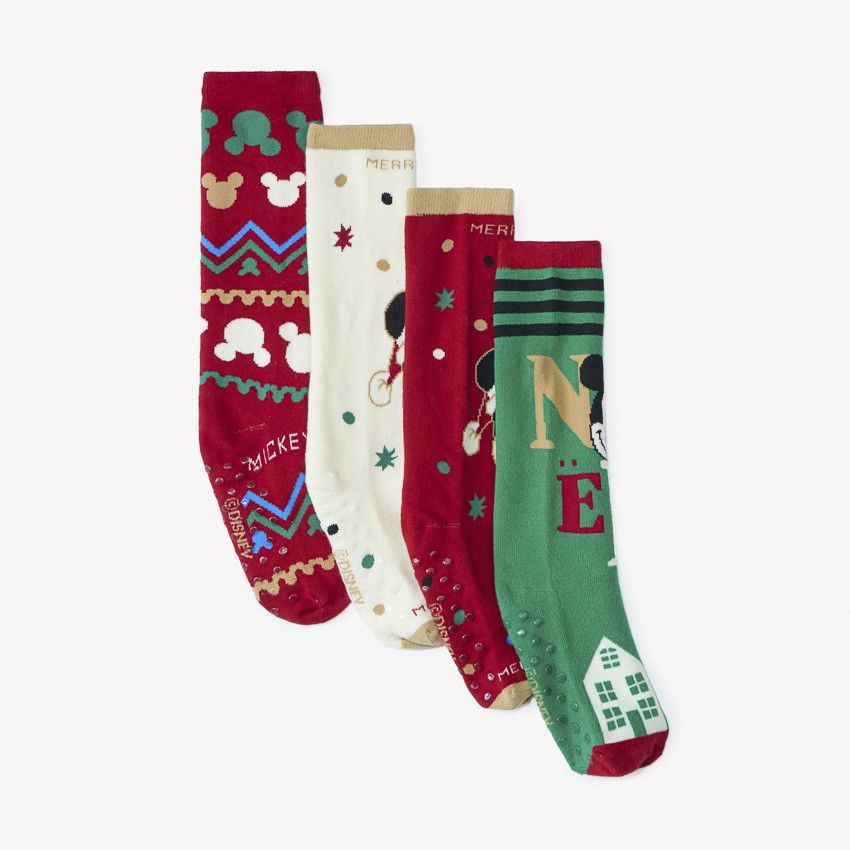 Orchestra Set of 4 high Mickey Disney Christmas socks for boys Bordeau ...