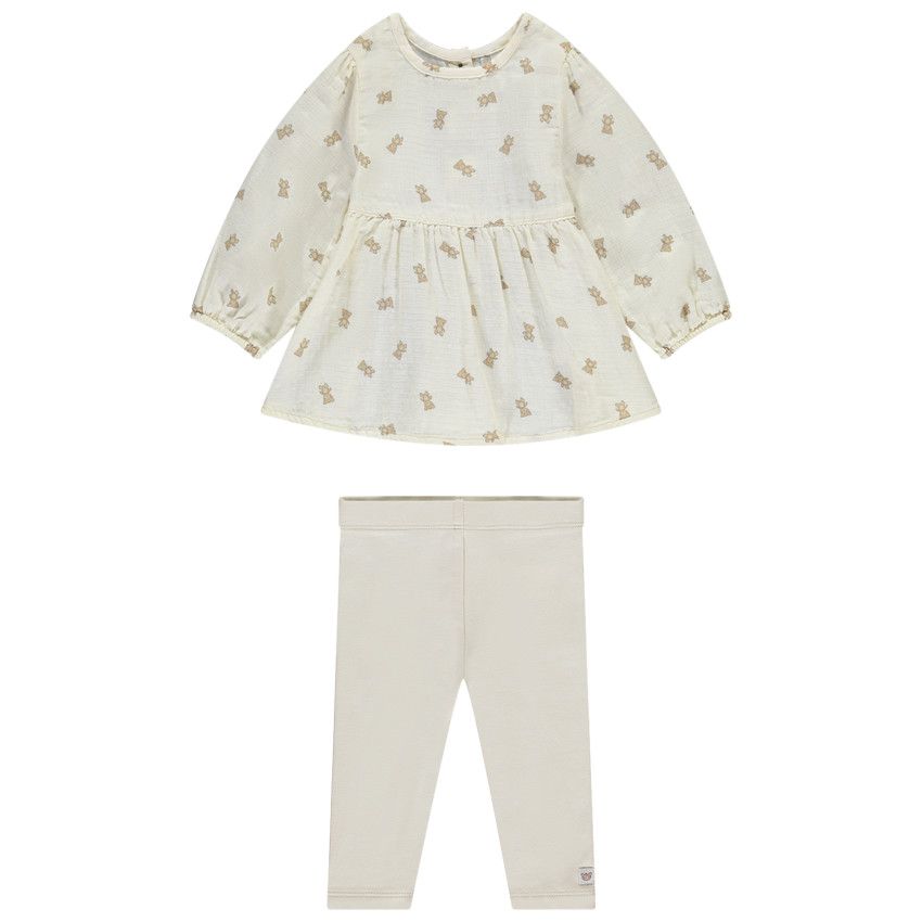 Orchestra 2-piece teddy bear set for baby girl Ecru - Birth - Set ...