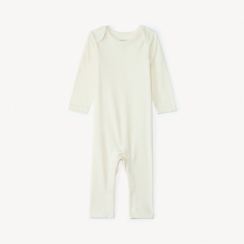 Orchestra Plain long-sleeved bodysuit for babies Ecru - 6 months - Body ...