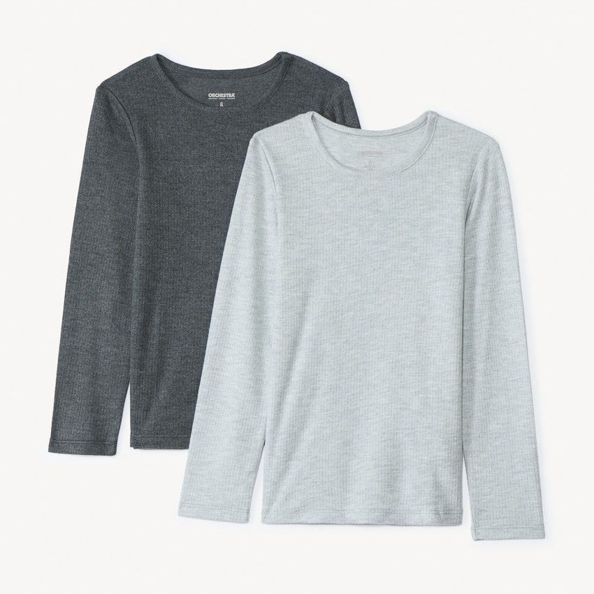 Orchestra Set of 2 boys' long-sleeved thermal vests Grey - 4 years old ...