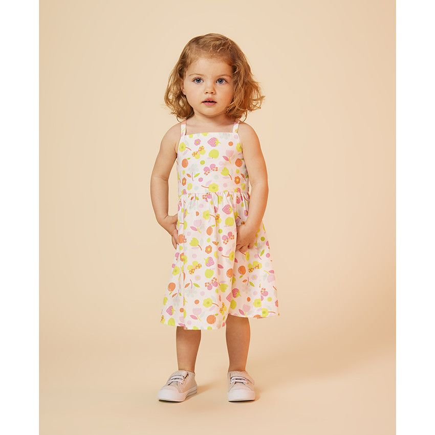 Orchestra Fancy print strapless dress for baby girl White - 18 months ...