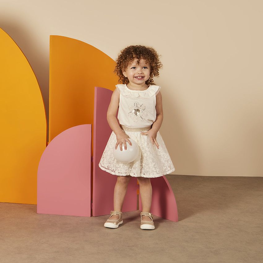 Orchestra Jupe en tulle brodé pour bébé fille Ecru - 3 mois - Cérémonie ...