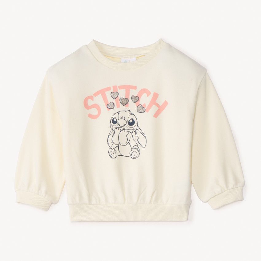 Orchestra Sweat oversize print Stitch Disney pour bébé fille Ecru - 12 ...