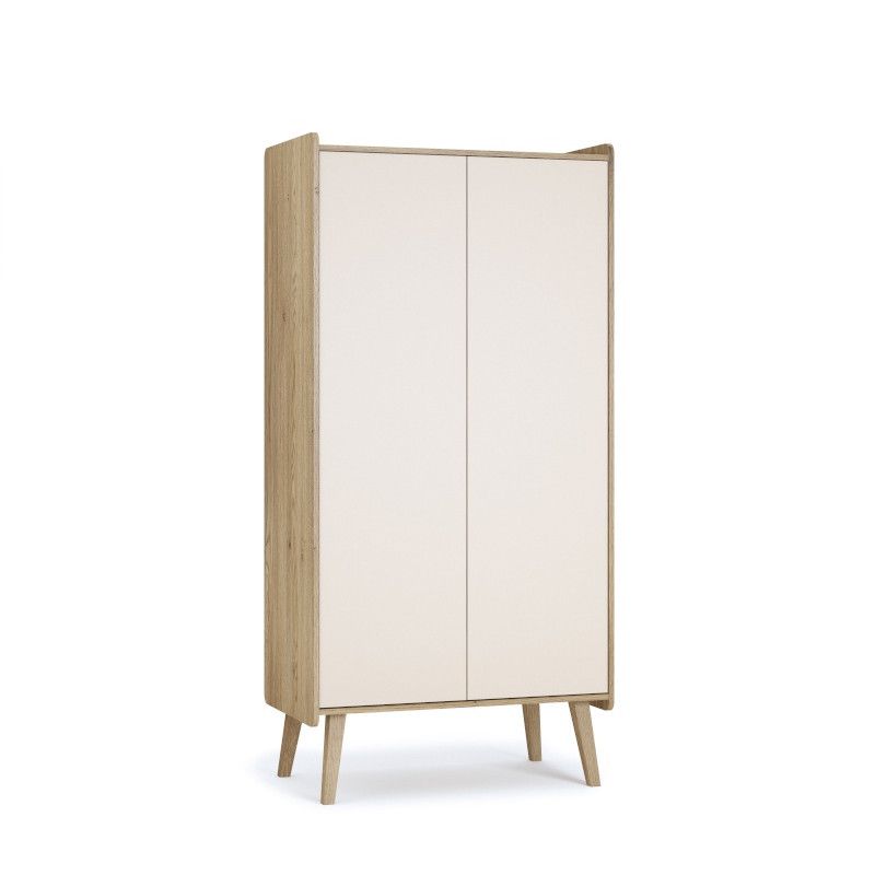 VOX Vintage Fresh 2-door wardrobe wood/white - Wardrobes - Furniture ...