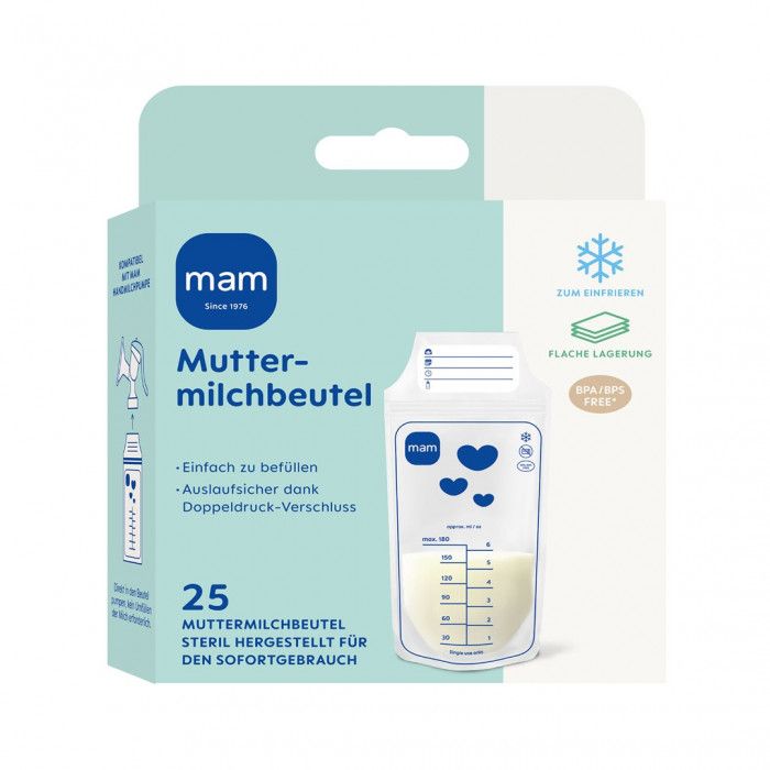 MAM Sachets de conservation pour lait maternel 25pcs - Sachets, pots de ...