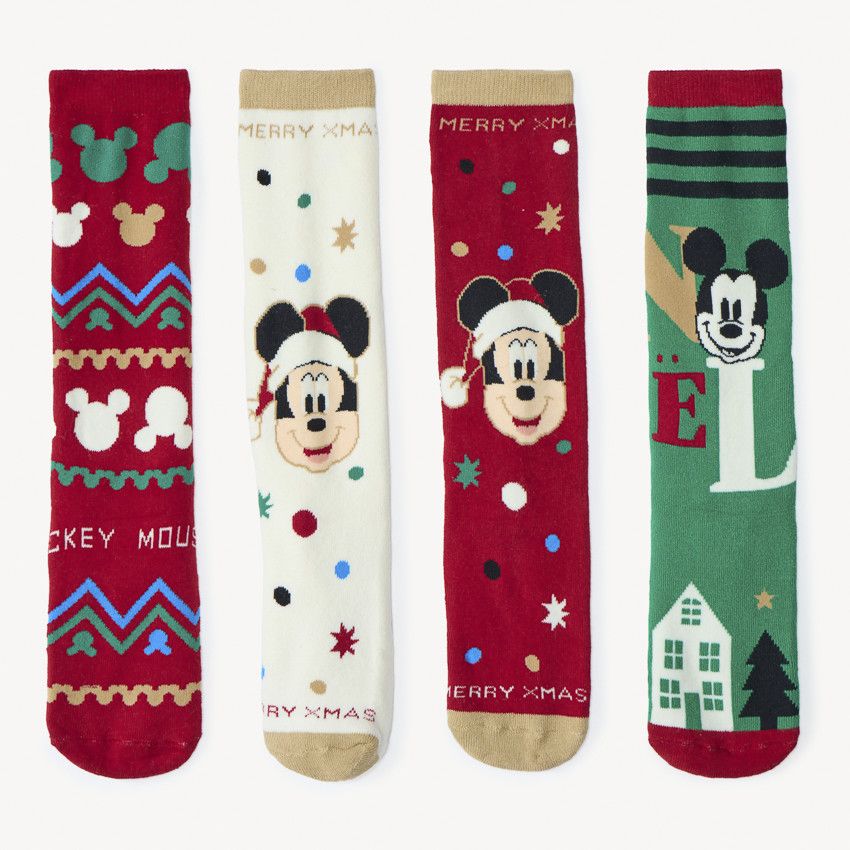 Orchestra Set of 4 high Mickey Disney Christmas socks for boys Red - 27 ...