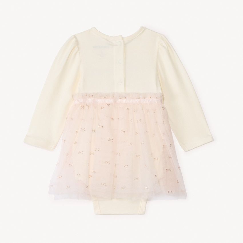 Orchestra Robe body manches longues effet 2 en 1 pour bébé fille Ecru ...