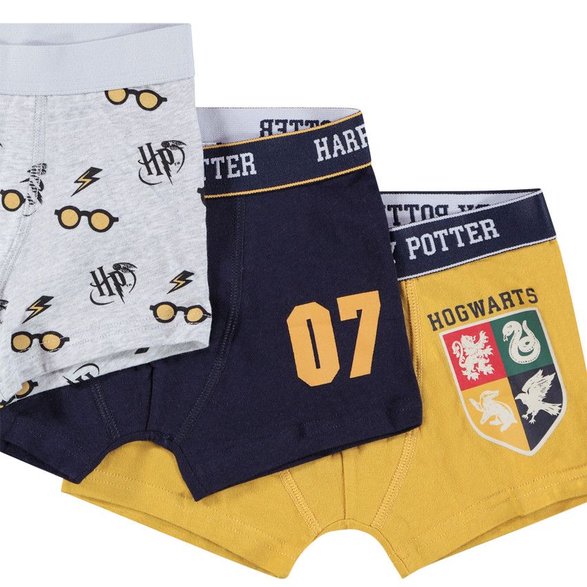 Orchestra Set of 3 Harry Potter Warner cotton boxers for boys Mustard ...