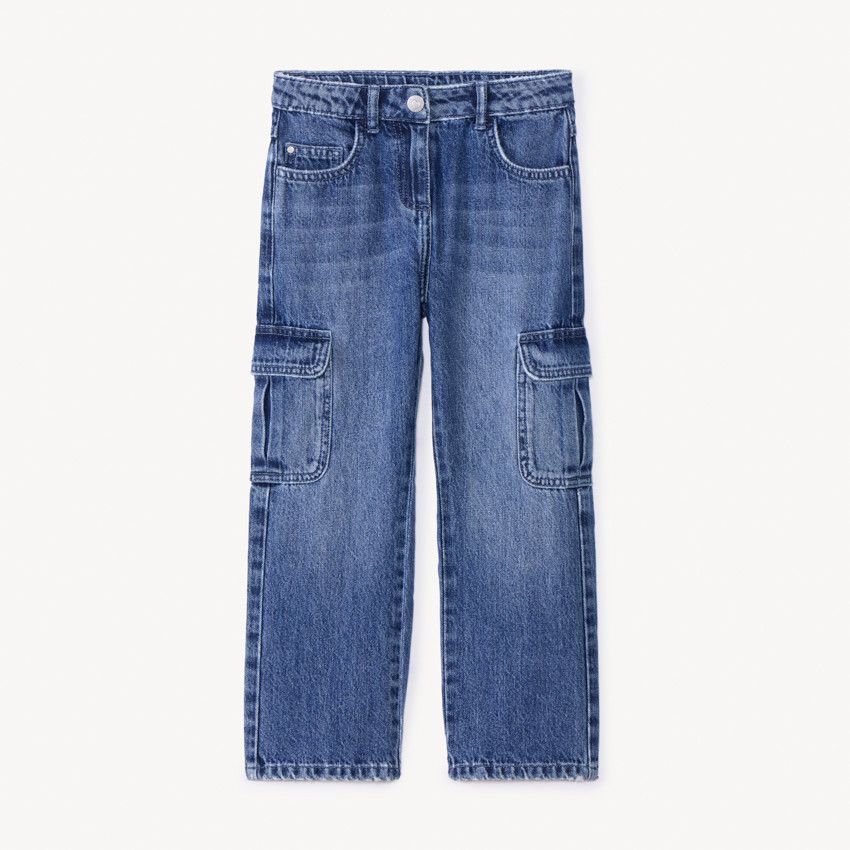 Orchestra Wide leg cargo jeans for girls Blue - 7 years old - Jeans ...