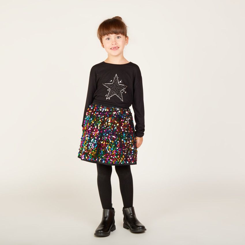 Orchestra Multicoloured sequin party skirt for girls Black - 4 years ...