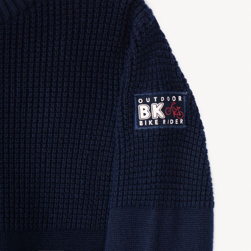 Orchestra Boy's plain fancy knit sweater Blue - 4 years old - Sweater ...
